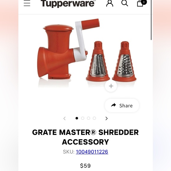 Tupperware | Kitchen | Tupperware Grate Master No Base Included | Poshmark